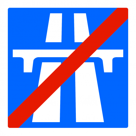 Panneau fin d’une section d'autoroute - Panneau C208 I WP Signalisation