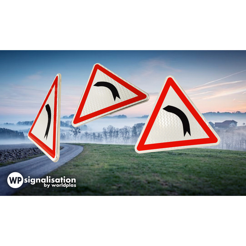 Panneau A1B - Virage à gauche dangereux I WP Signalisation