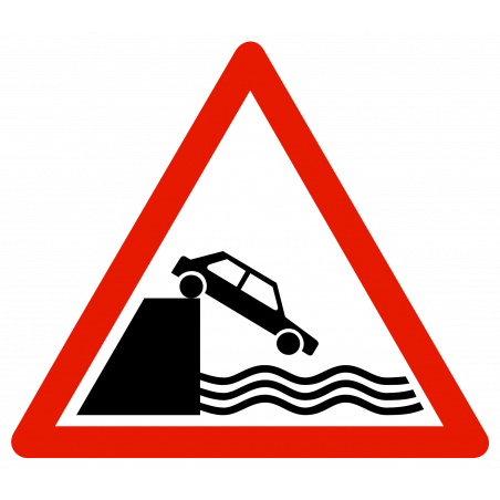 Panneau débouché sur un quai ou berge - Panneau A20 I WP Signalisation