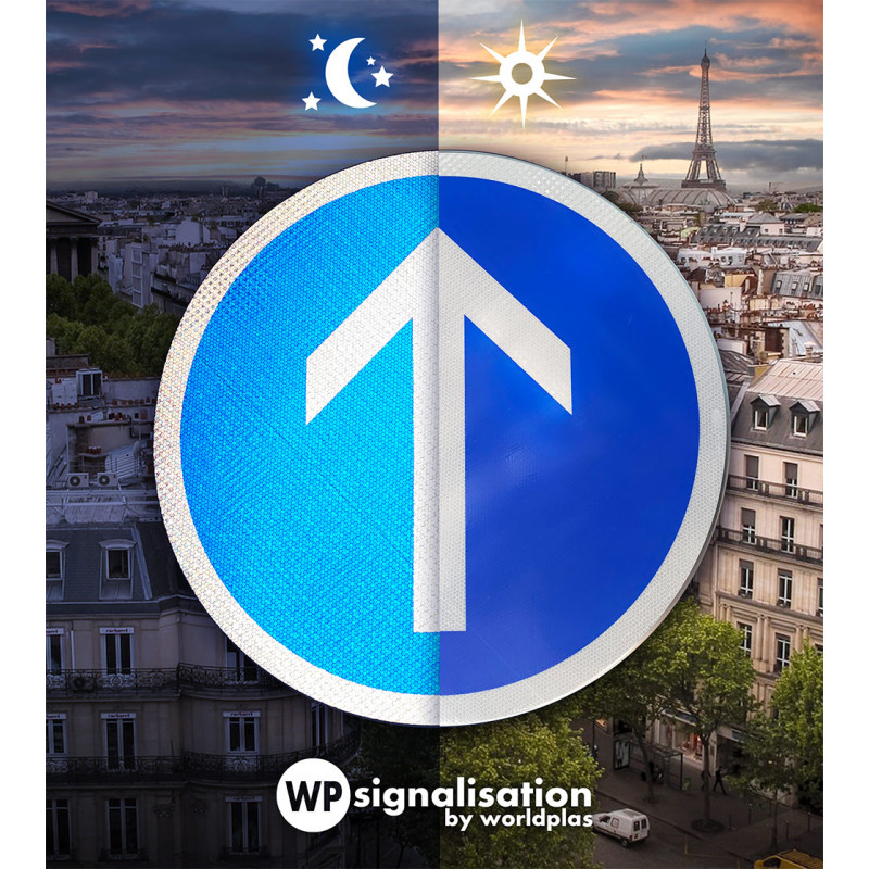 Panneau B21B - Direction obligatoire à l'intersection tout droit | WP ...