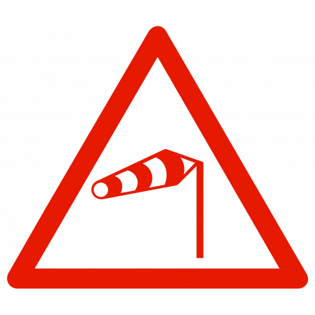 Panneau de signalisation de danger A24 - Vent latéral I WP Signalisation