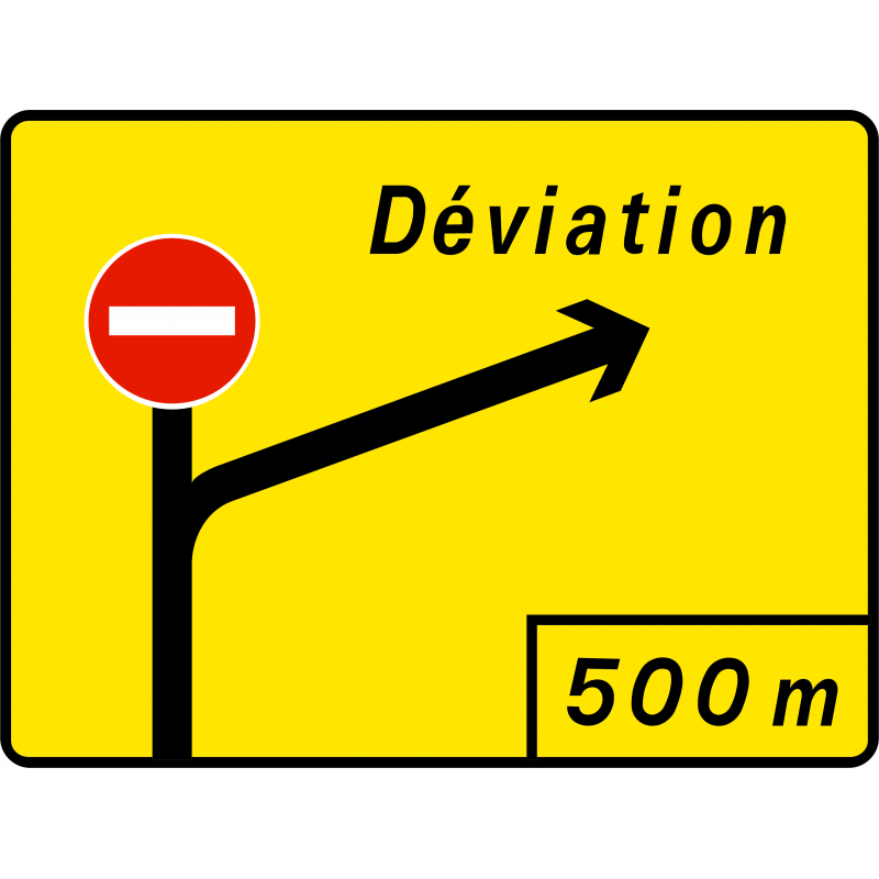 Panneau KD42a ex1 - Déviation | WPSignalisation Panneau KD42a ex1 - Déviation | WPSignalisation