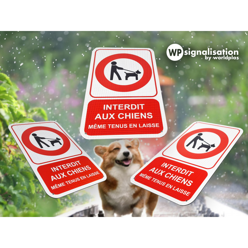 Panneaux Personnalisé "Interdit aux chiens" l WP Signalisation