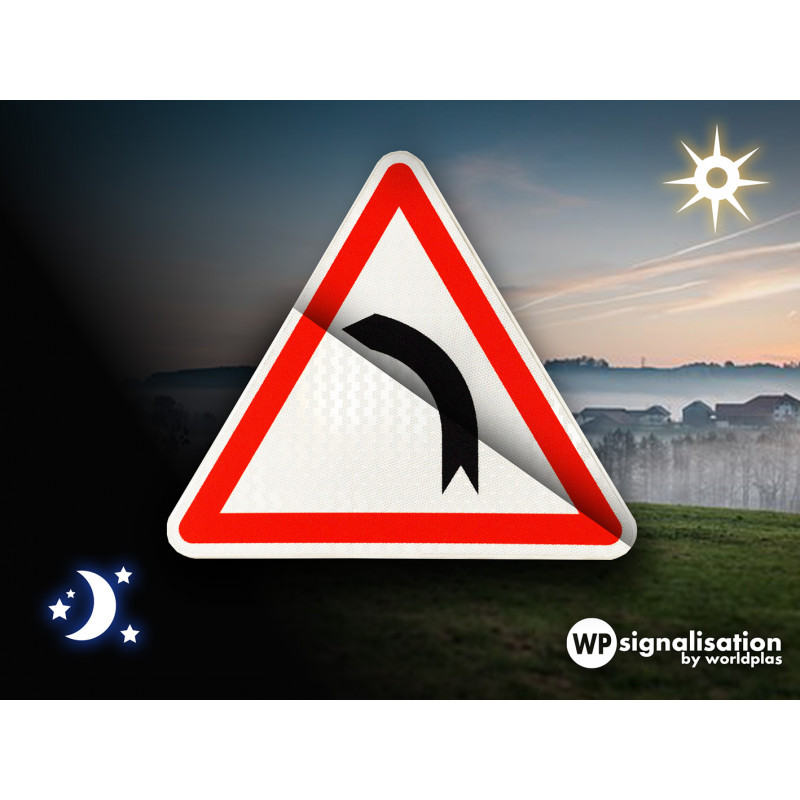 Panneau A1B - Virage à gauche dangereux I WP Signalisation