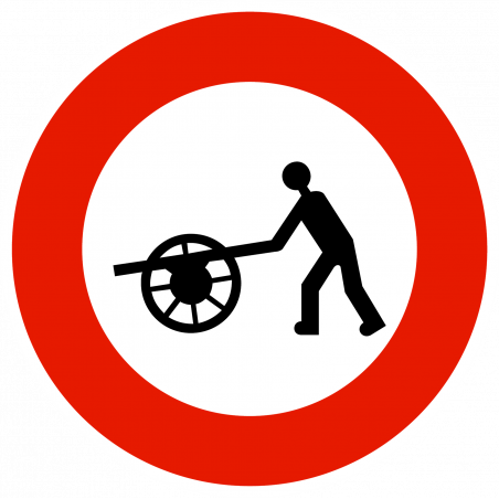 Panneau B9E - Accès interdit aux voitures à bras I WP Signalisation