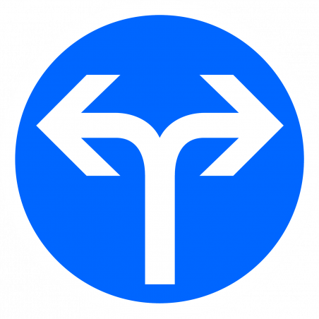 Panneau B21E - Obligation de tourner à droite ou à gauche I WPSignalisation